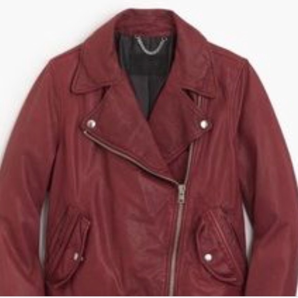 J. Crew | Jackets & Coats | J Crew Collection Washed Leather Moto ...